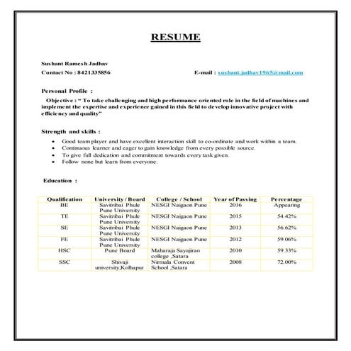 Sush resume | DOCX