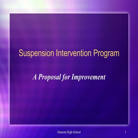 Suspension Intervention Program | PPT
