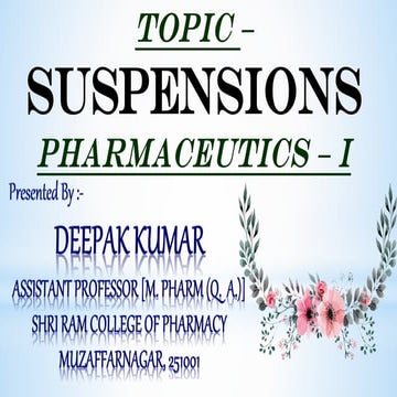 Suspension By Deepak Kumar assistant professor | PDF