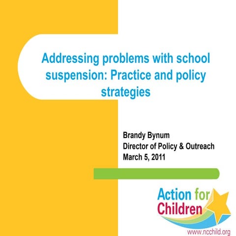 Addressing problems with school suspension: Practice and promising ...