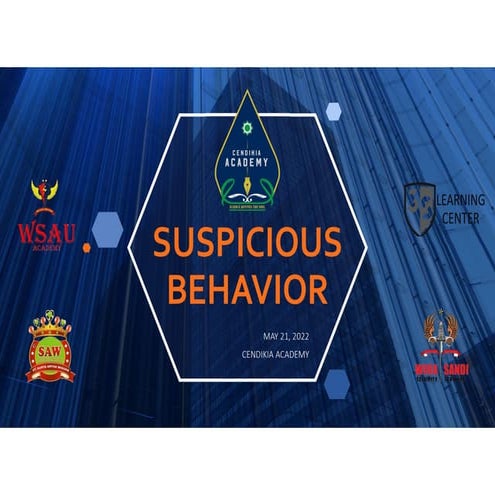 suspicious behavior to detect threat and crime | PDF