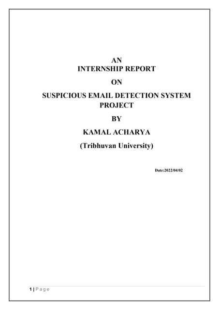 Project Report On Intrusion Detection System Pdf Operating Systems Computer Software And