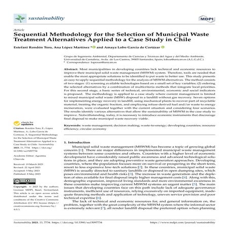 Sequential Methodology for the Selection of Municipal Waste Treatment ...