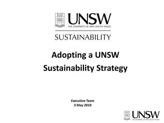 Sustainability and IT at UNSW | PPT