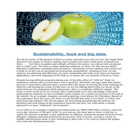 Sustainability, food and big data | PDF