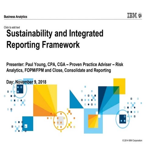 Sustainability and Integrated Reporting Framework - November 2018 | PPTX