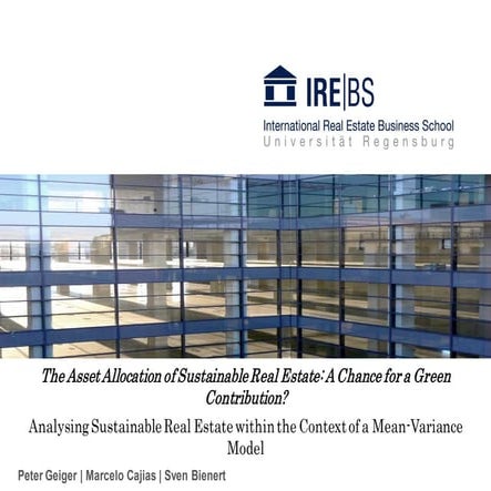 The asset allocation of sustainable real estate | PDF
