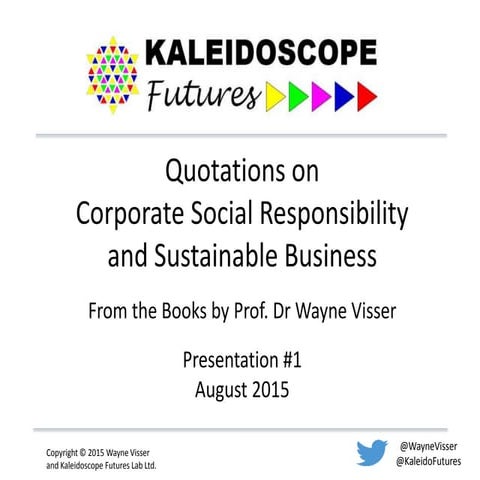 Quotes on Sustainability & Corporate Social Responsibility (CSR) | PPTX ...