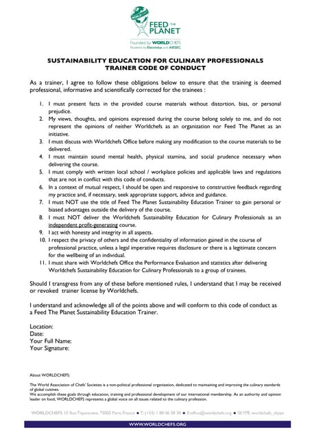 Sustainability Education forCulinary | PDF
