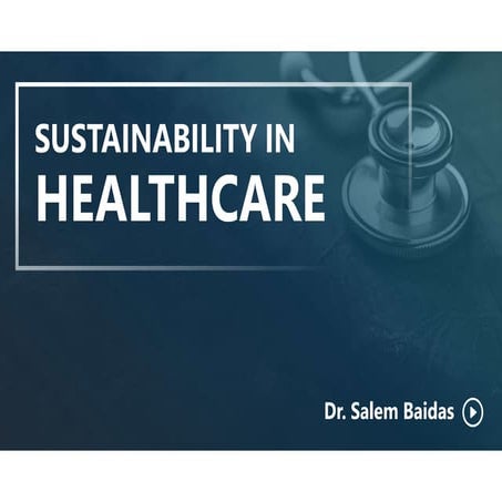 Sustainability in Healthcare | PDF