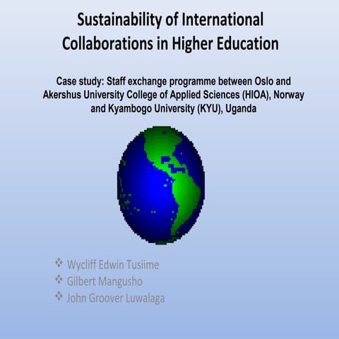 Sustainability of international collaborations in higher education | PPT