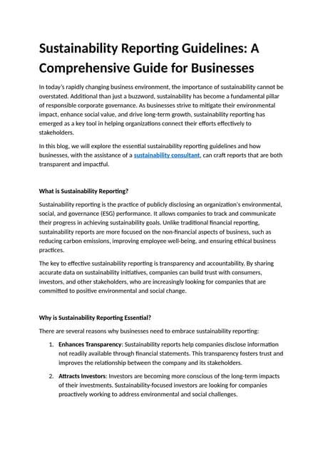 Sustainability Report Template | PDF