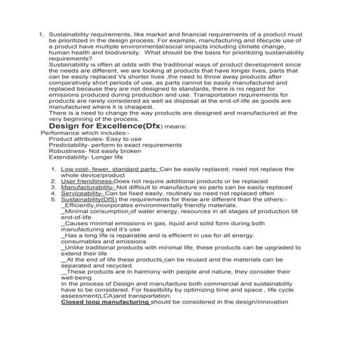 Sustainability requirements 3 | DOCX | Environment | Science