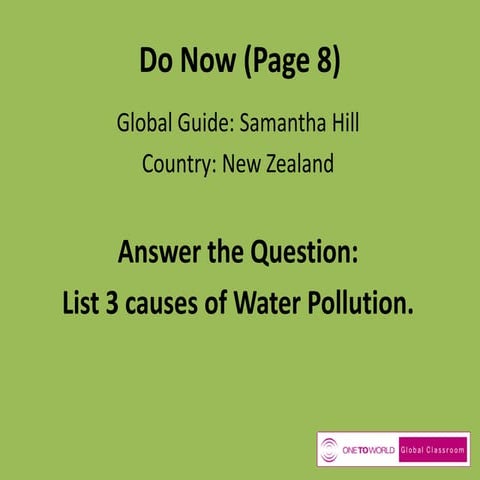 Sustainability: Water Pollution in New Zealand | PPTX
