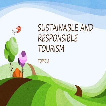Sustainable and responsible tourism | PPTX