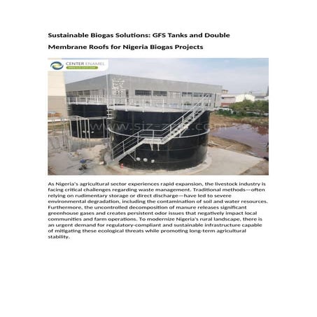 Biogas Projects in India-Efficient GFS Tanks & Double Membrane Roof ...