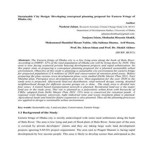 Sustainable City Design: Developing Conceptual Planning Proposal for ...