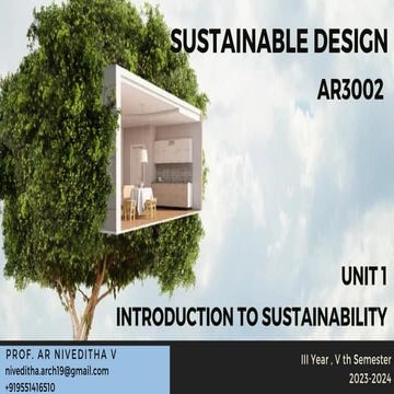 SUSTAINABLE DESIGN UNIT 1 INTRODUCTION TO SUSTAINABILITY | PDF