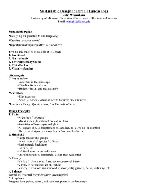 Landscape Design and Principles | PPT | Gardening | Home & Garden