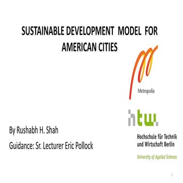 Sustainable development model for American Cities | PPT