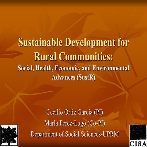 Sustainable Development For Rural Communities | PPTX