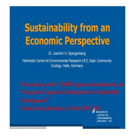 Sustainable Development from an Economic Perspective | PDF