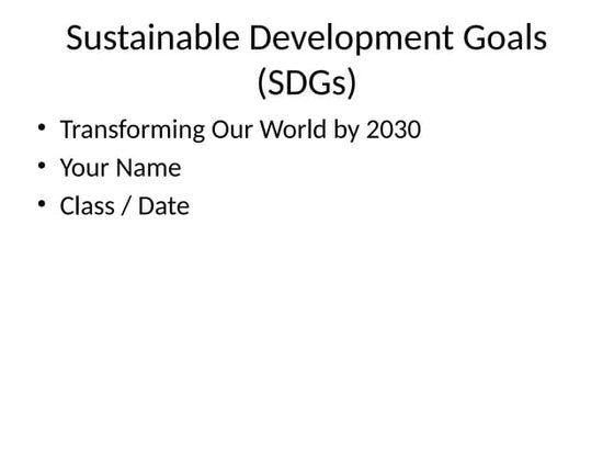 17 goals of SDG | PPT