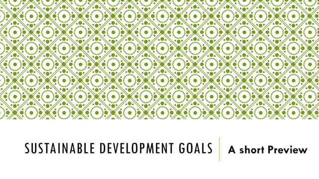 17 Goals Of Sustainable Development presentation | PPTX