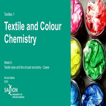 Sustainable Dyeing Textile and Colour Chemistry | PDF