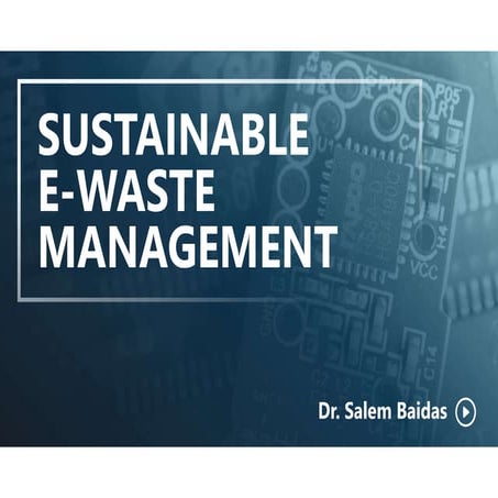 Sustainable E-Waste Management | PDF