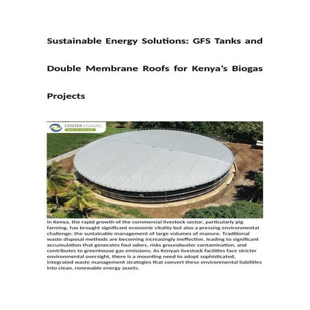 Sustainable Energy Solutions-GFS Tanks and Double Membrane Roofs for ...