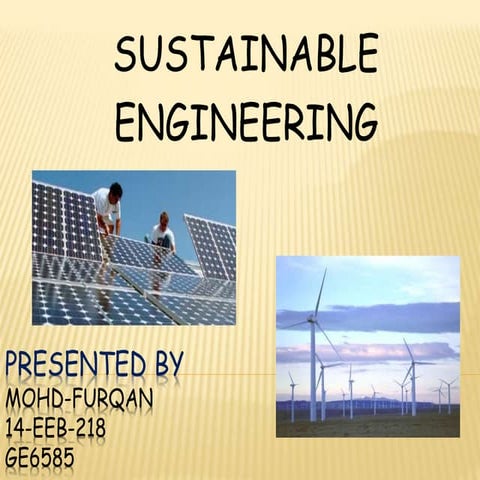 Sustainable engg | PPTX | Environmental Services Industry | Industries