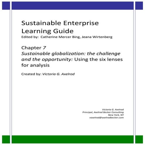 Sustainable enterprise learning guide sample | PDF