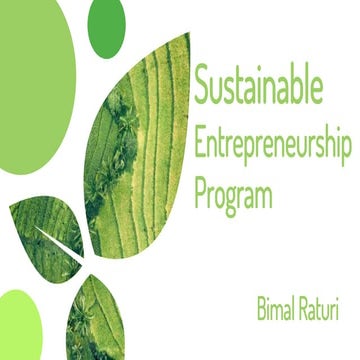 Sustainable Entrepreneurship Program || Rural Entrepreneurship | PPTX
