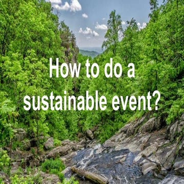 How to do a sustainable event? | PPTX