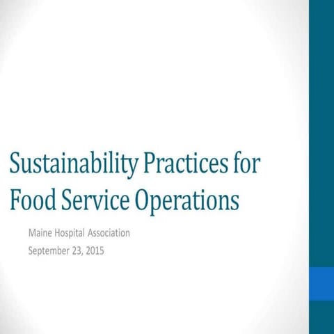 Sustainability Practices for Food Service Operations | PPTX | Food ...