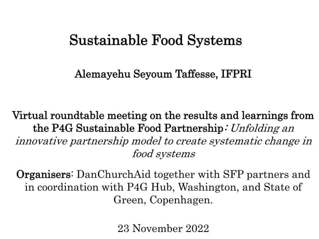 SUSTAINABLE FOOD SYSTEMS | PPT | Agriculture | Industries