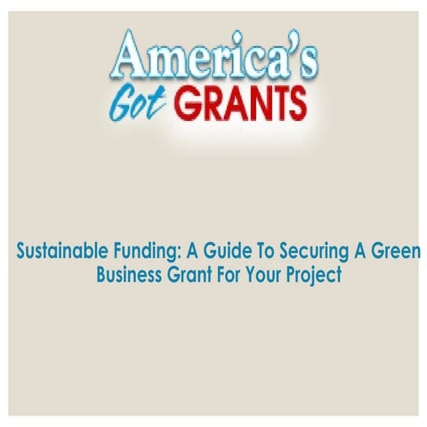 Sustainable Funding: A Guide To Securing A Green Business Grant For ...