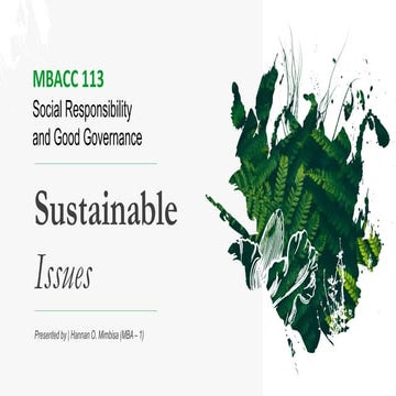 SUSTAINABLE ISSUES | PPTX