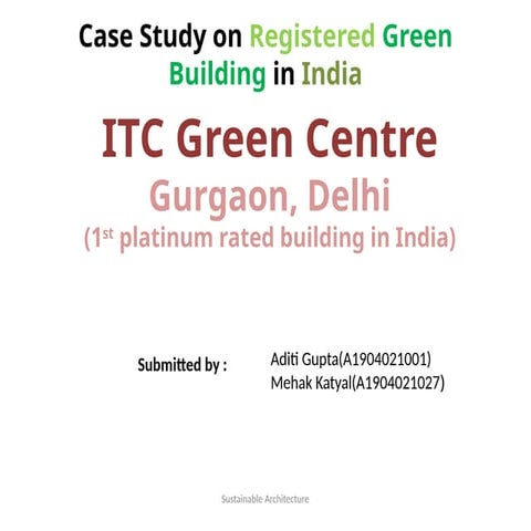 ITC Green Centre Gurgaon | PPTX