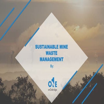 Sustainable Mine Waste Management | PPTX