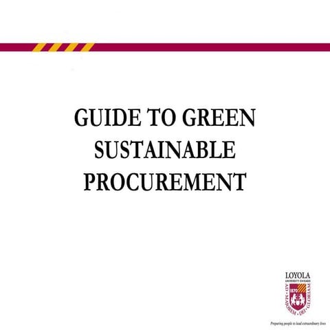 GUIDE TO GREEN SUSTAINABLE PROCUREMENT MANAGEMENT | PPT