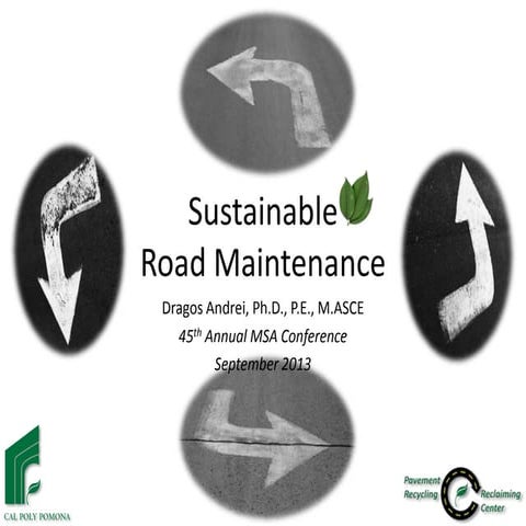 Sustainable road maintenance strategies | PPTX
