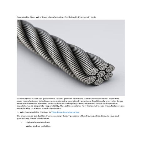 Sustainable Steel Wire Rope Manufacturing | DOCX