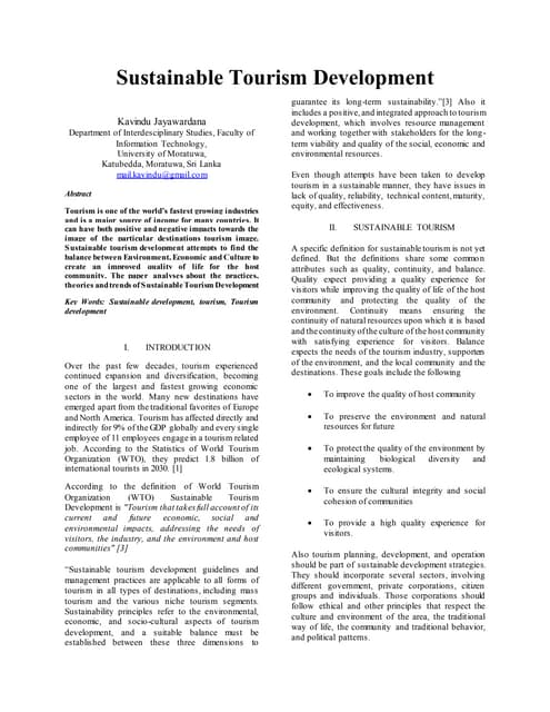 Sustainable Tourism Chapter 1 | PDF