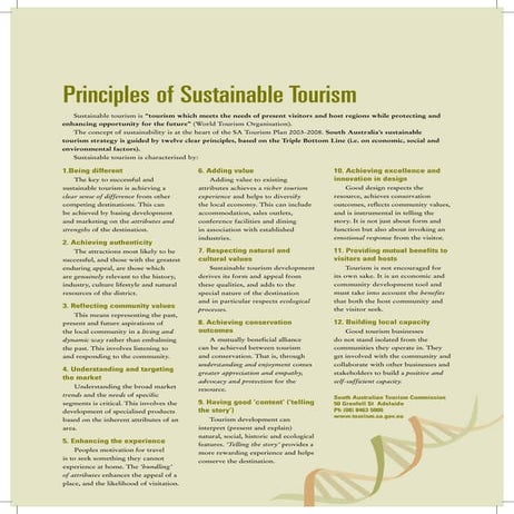 Sustainable tourism principles | PDF