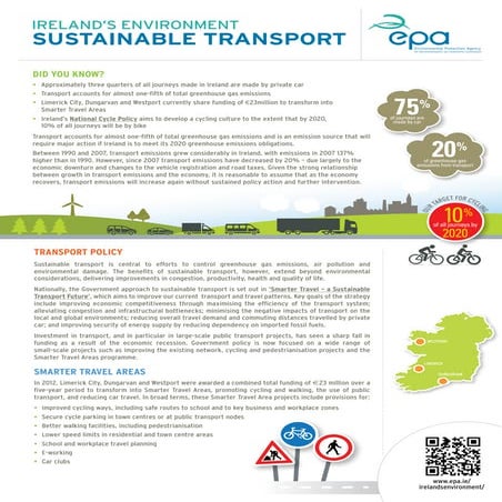 Sustainable Transport - EPA Ireland Factsheet | PDF