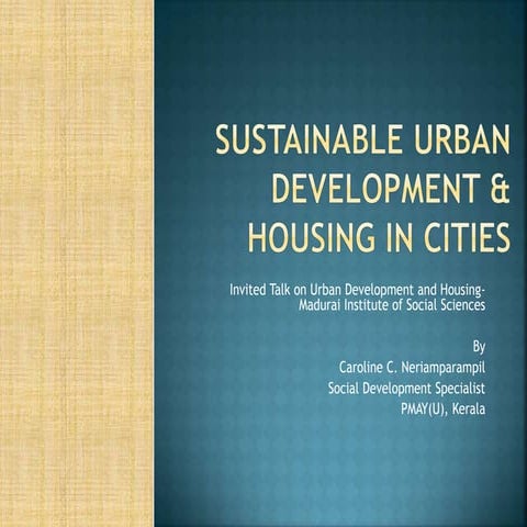 Sustainable Urban Development & Housing in Cities | PPTX