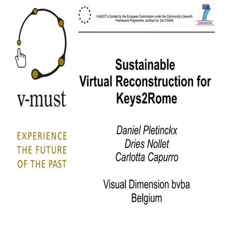 Sustainable virtual reconstruction for the Keys2Rome exhibitions | PDF