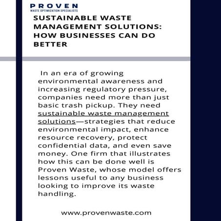 Sustainable Waste Management Solutions How Businesses Can Do Better | PDF